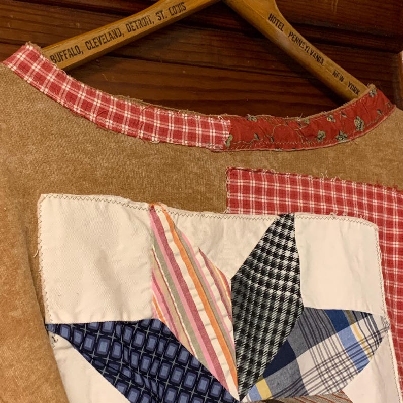 Handmade Upcycled Tunic Dress XL Lagenlook Art to Wear Artsy Festival ...