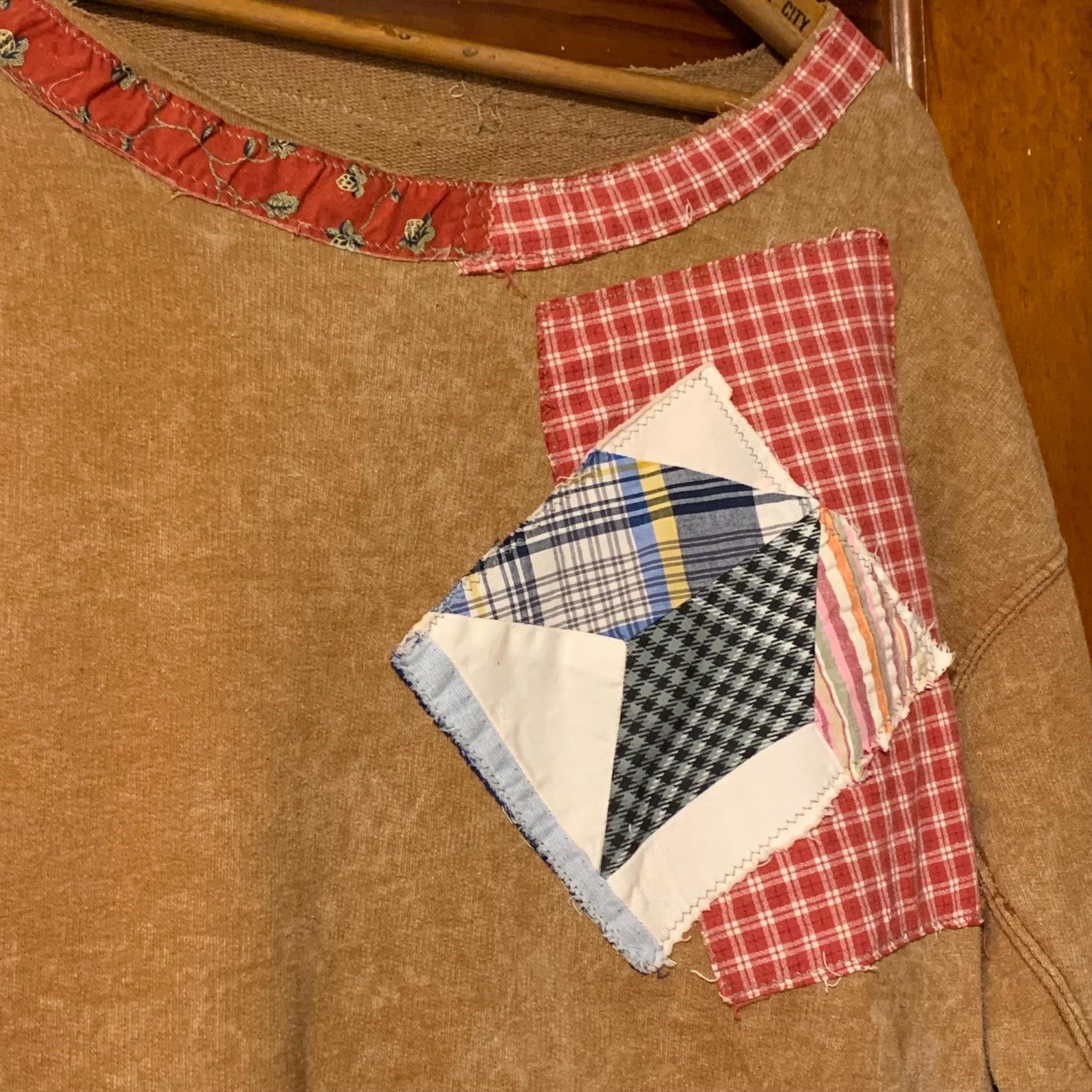 Handmade Upcycled Tunic Dress XL Lagenlook Art to Wear Artsy Festival ...