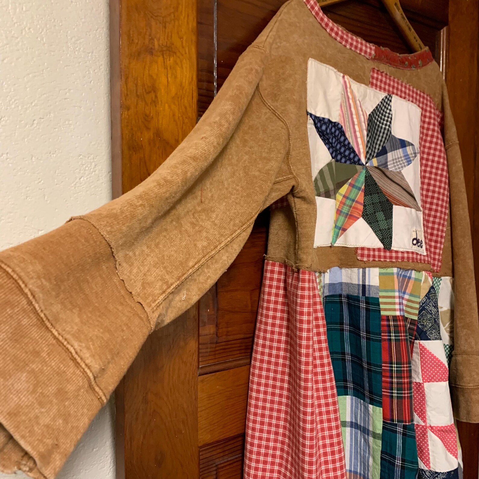 Handmade Upcycled Tunic Dress XL Lagenlook Art to Wear Artsy Festival ...