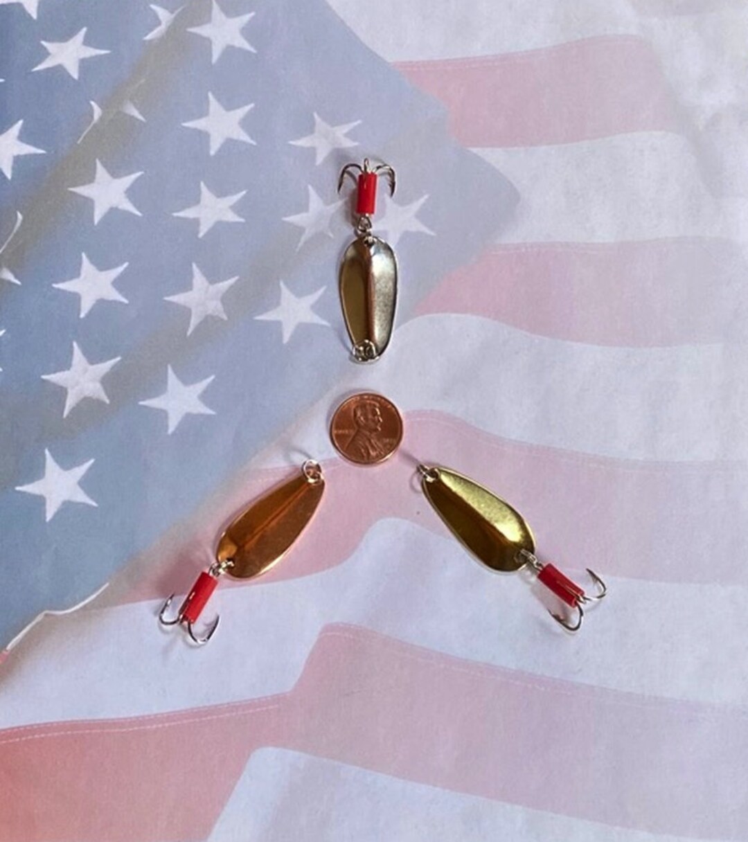 3 Each Lot of 1/8 Oz Ridgeback Casting Spoons Copper Nickel Brass Lures ...