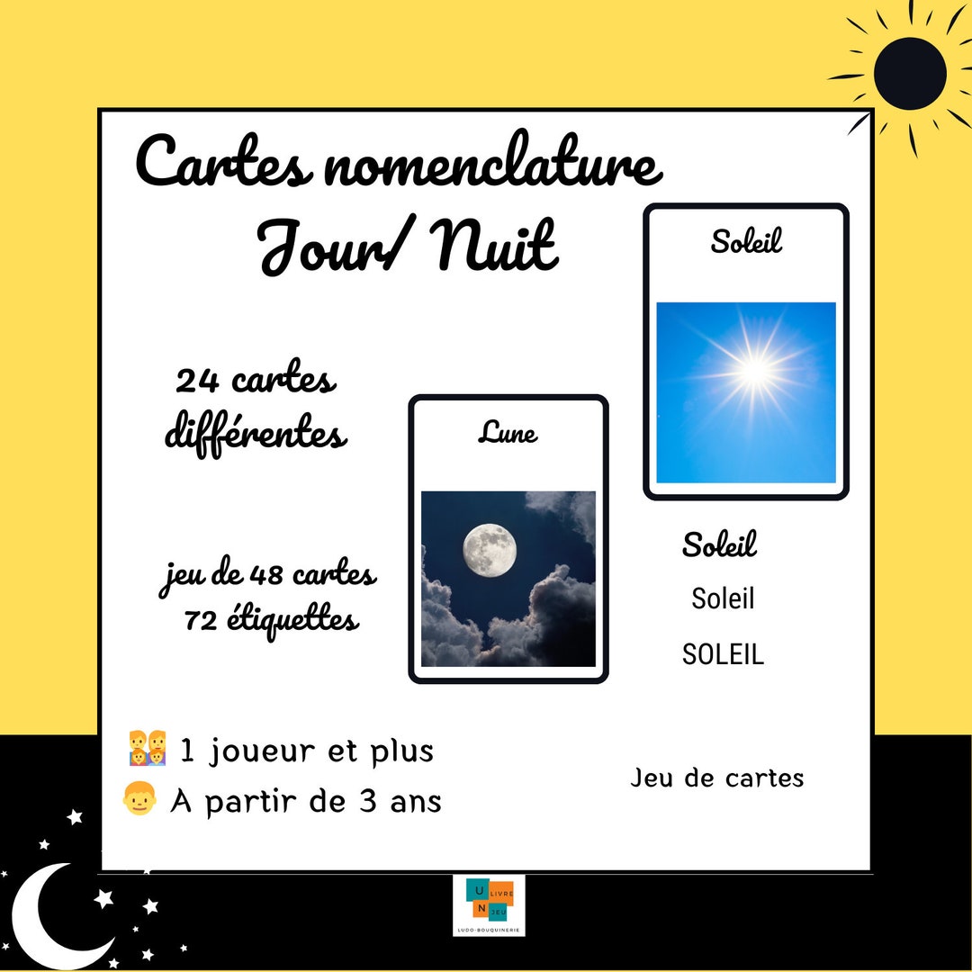 Flash Cards Day Night Nomenclature Cards Game Learning Vocabulary ...