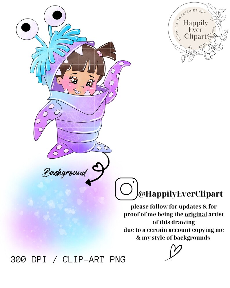 Watercolour Monsters Inc Boo Clipart / Monsters Inc Boo 300 Dpi Digital ...