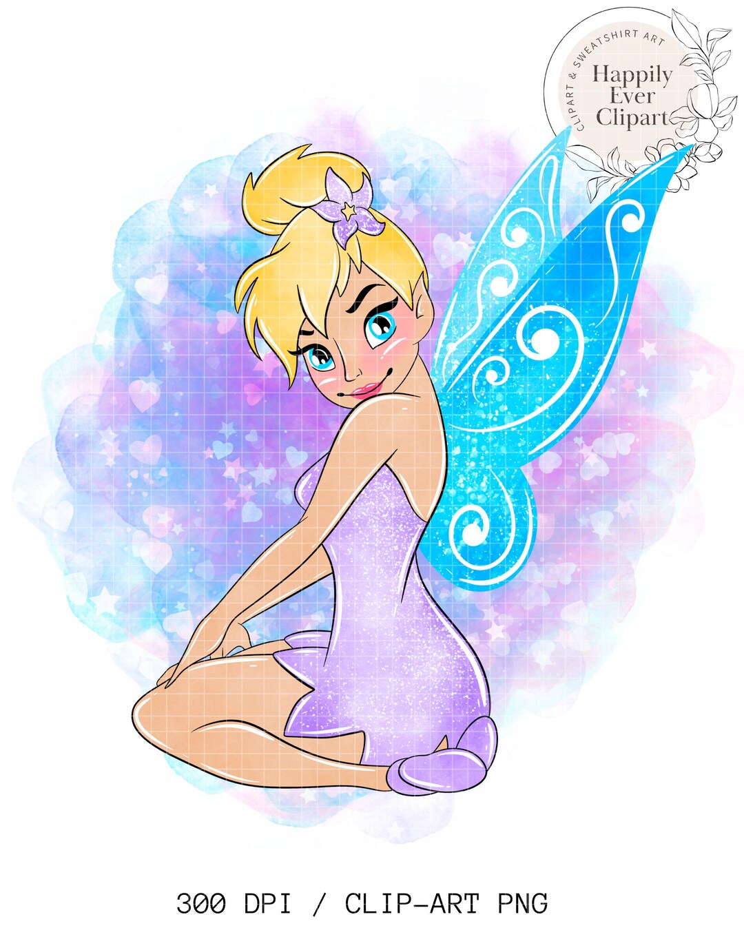 Watercolour Tinkerbell Clipart / Cute Tinkerbell Digital Download PNG ...
