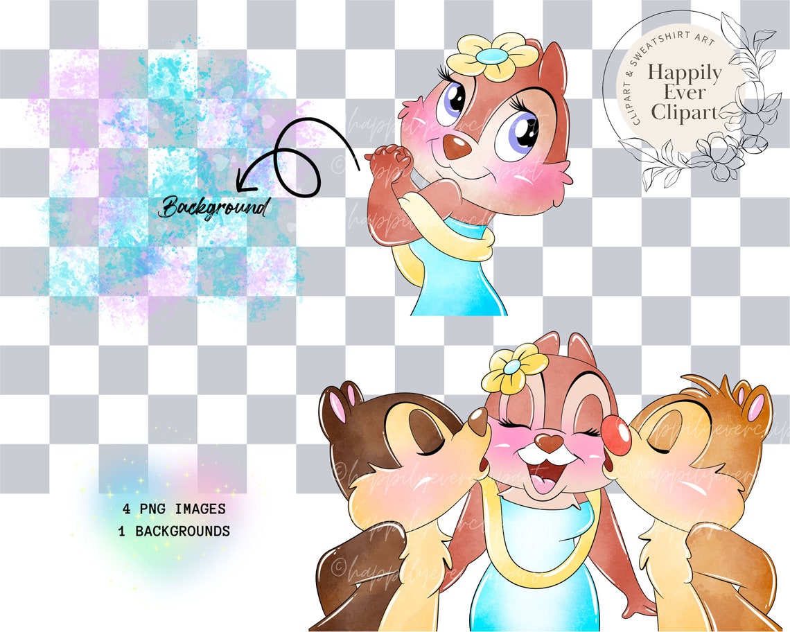 Watercolour Clarice Clipart Set / Chip and Dale Clarice 300 Dpi Digital ...