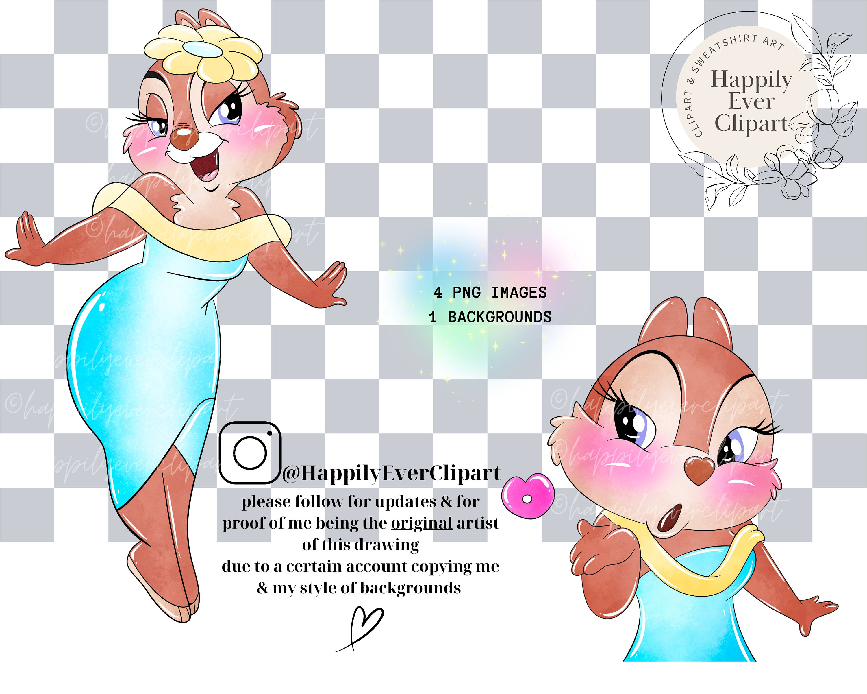 Watercolour Clarice Clipart Set / Chip and Dale Clarice 300 Dpi Digital ...