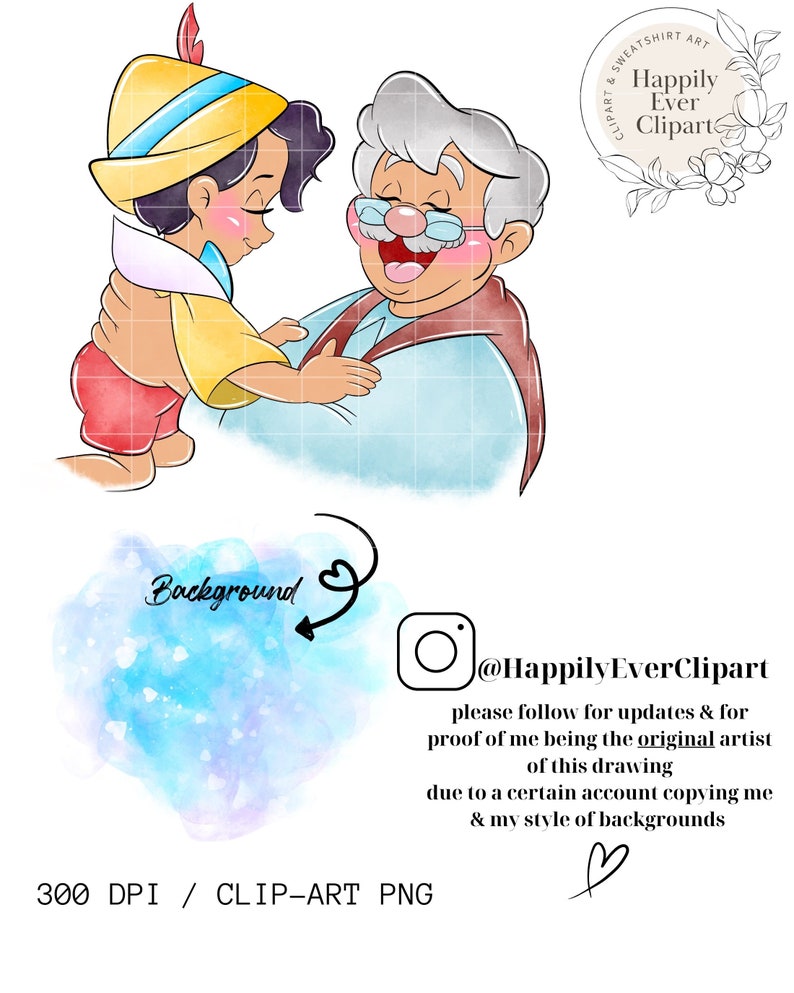 Watercolour Pinocchio Clipart / Pinocchio 300 Dpi Digital Download PNG ...