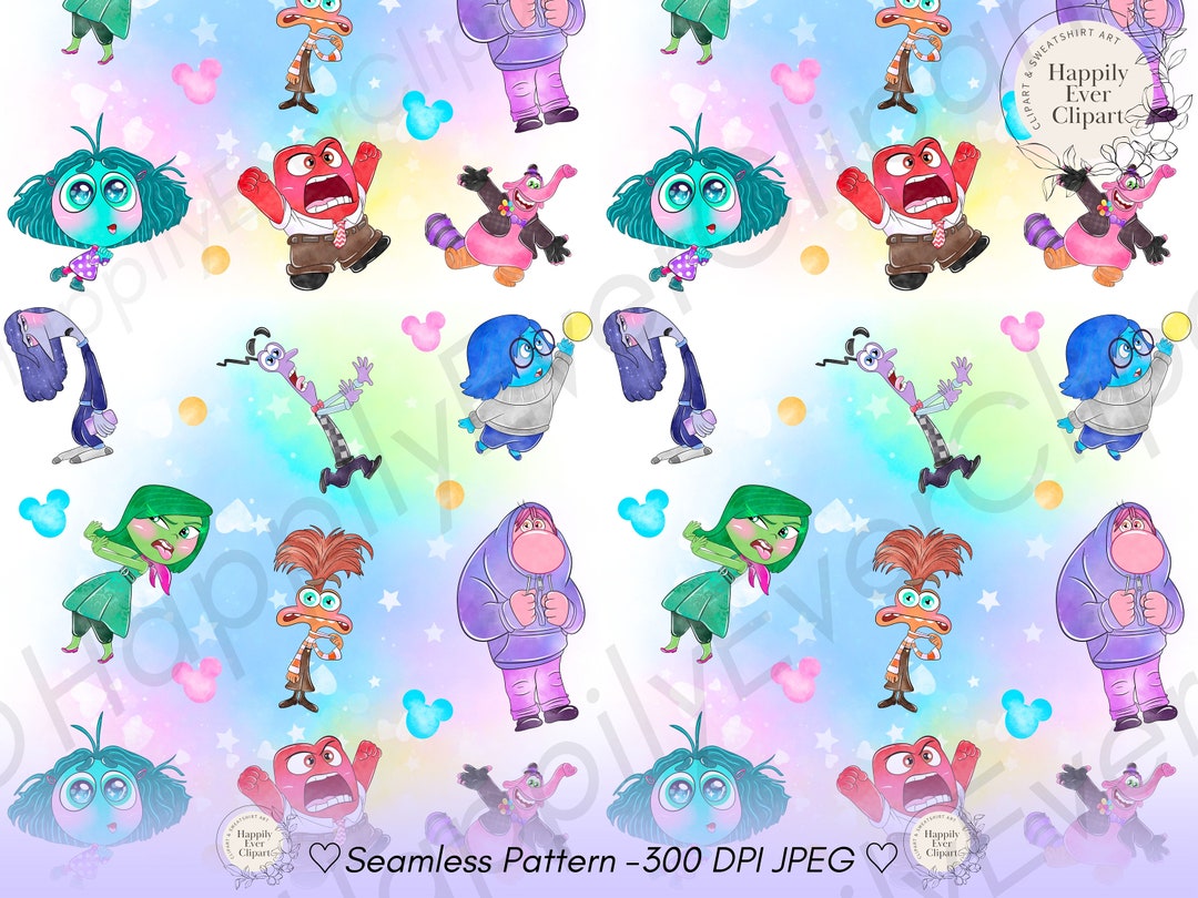 Watercolour Inside Out Seamless Pattern / Inside Out Digital Download ...