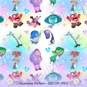 Watercolour Inside Out Seamless Pattern / Inside Out Digital Download ...