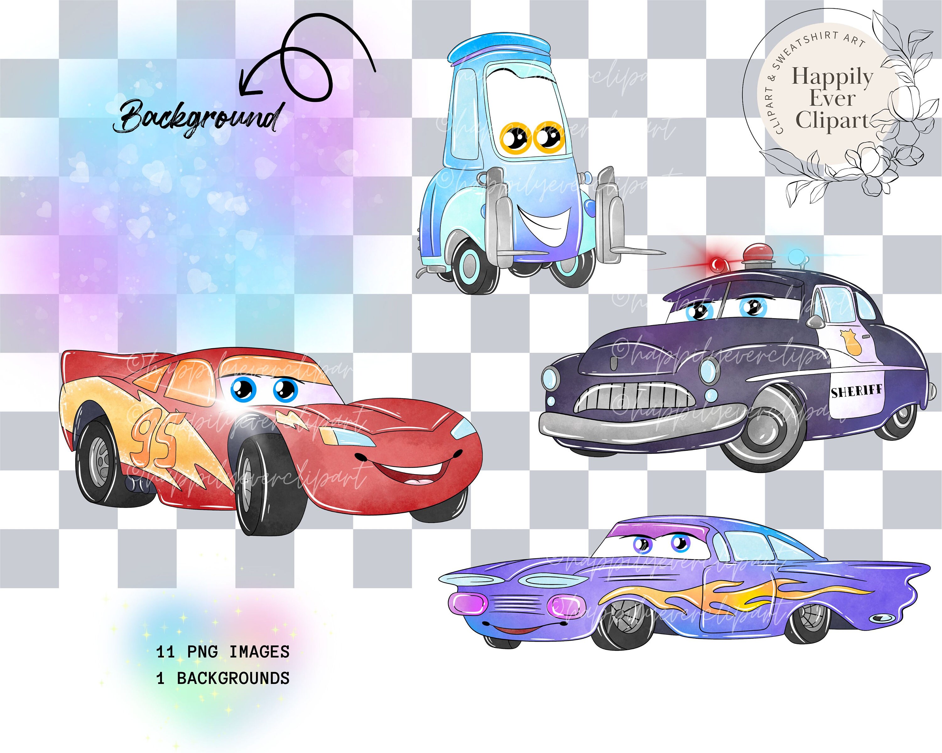 Watercolour Cars Clipart Set / Cars 300 Dpi Digital Download PNG ...