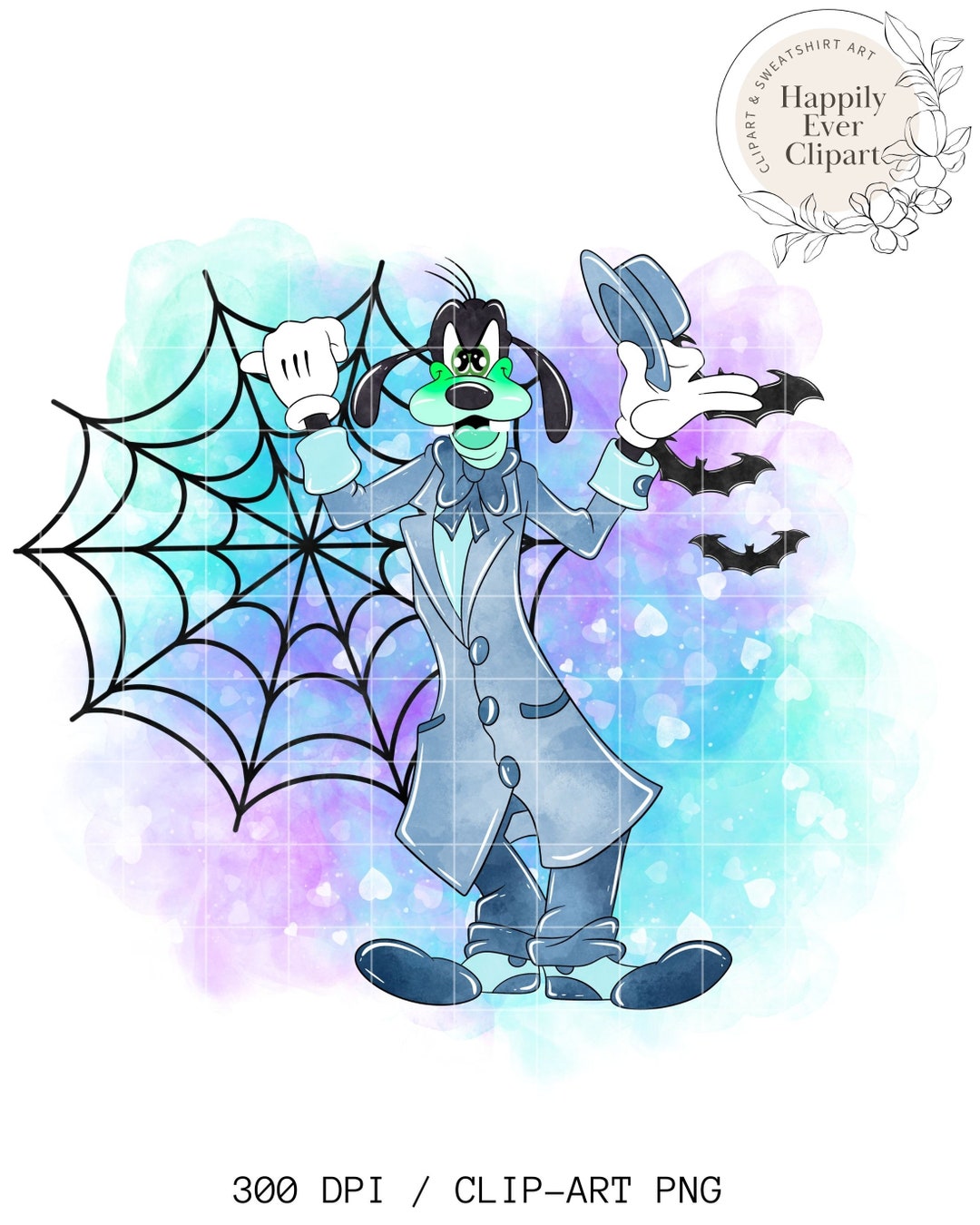 Watercolour Goofy Haunted Mansion Clipart/ Goofy Haunted Mansion Ghost ...