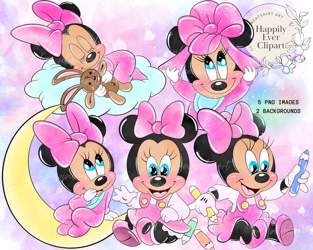 Watercolour Minnie Baby Clipart Set / Minnie Baby 300 Dpi Digital ...