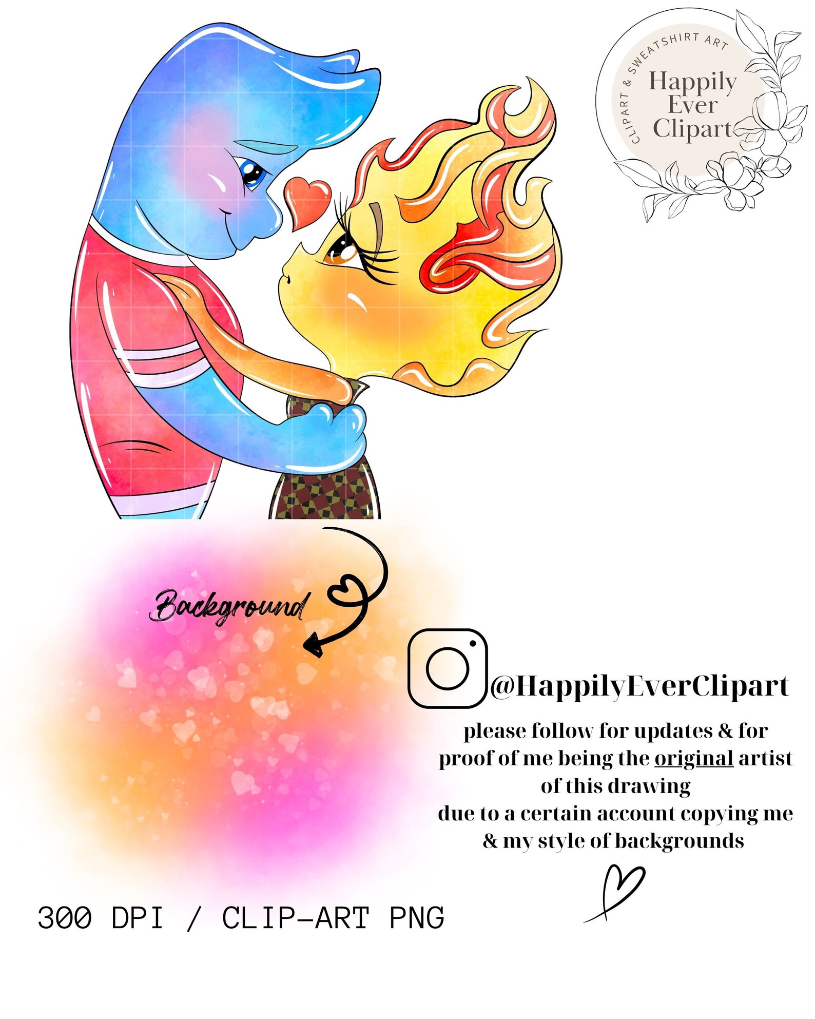Watercolour Elemental Clipart / Elemental 300 Dpi Digital Download PNG ...