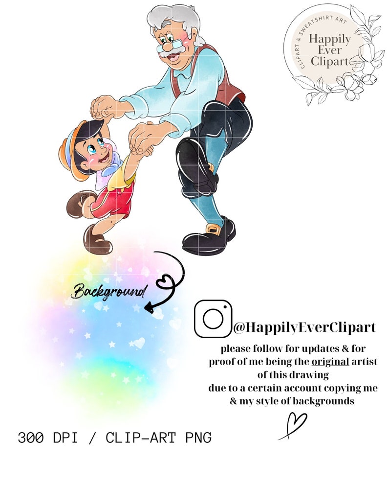 Watercolour Pinocchio Clipart / Pinocchio 300 Dpi Digital Download PNG ...