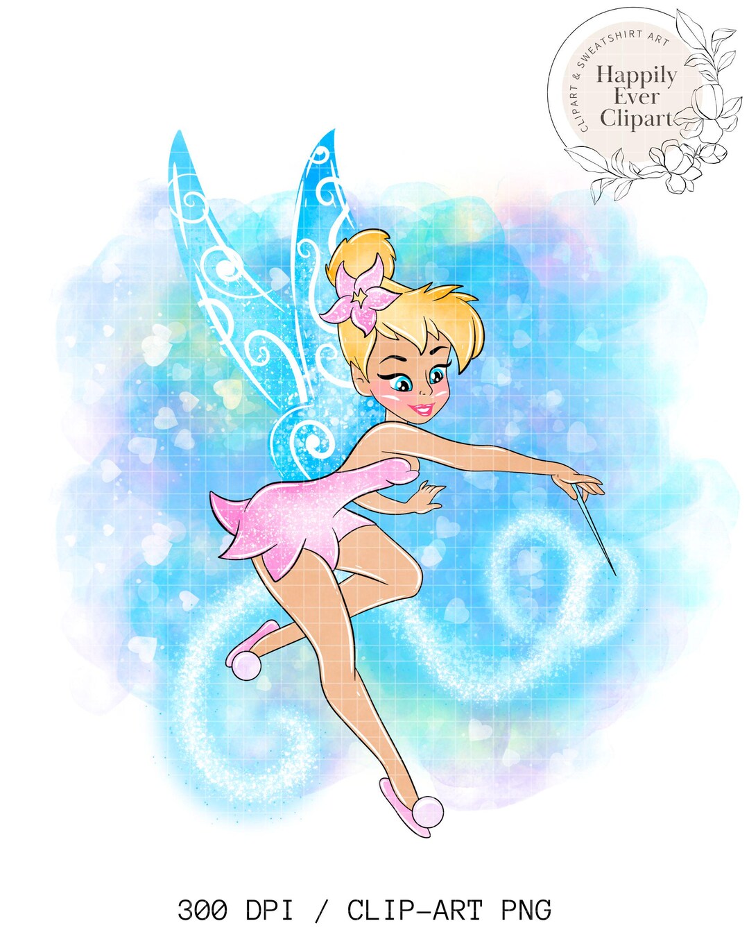 Watercolour Tinkerbell Clipart / Cute Tinkerbell Digital Download PNG ...