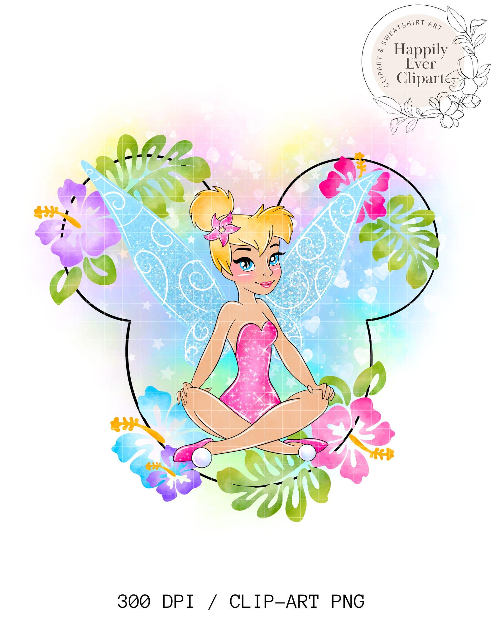 Watercolour Tinkerbell Clipart / Cute Tinkerbell Digital Download PNG ...