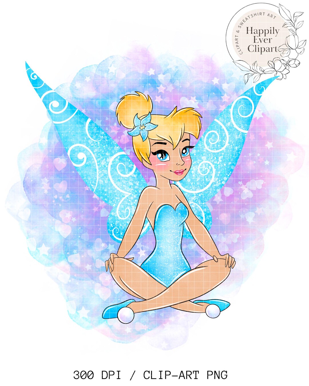 Watercolour Tinkerbell Clipart / Cute Tinkerbell Digital Download PNG ...