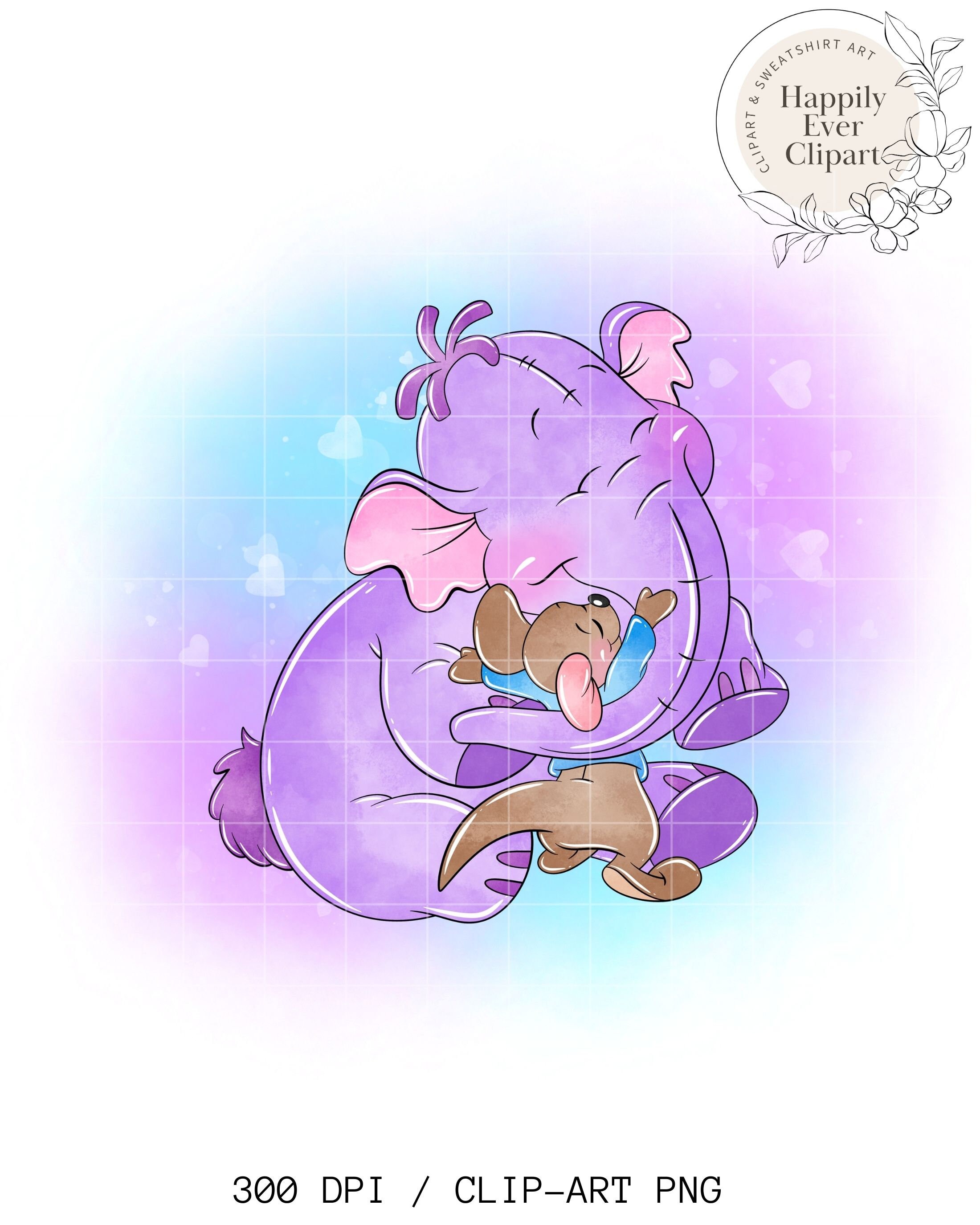 Watercolour Heffalump Clipart / Heffalump 300 Dpi Digital Download PNG ...