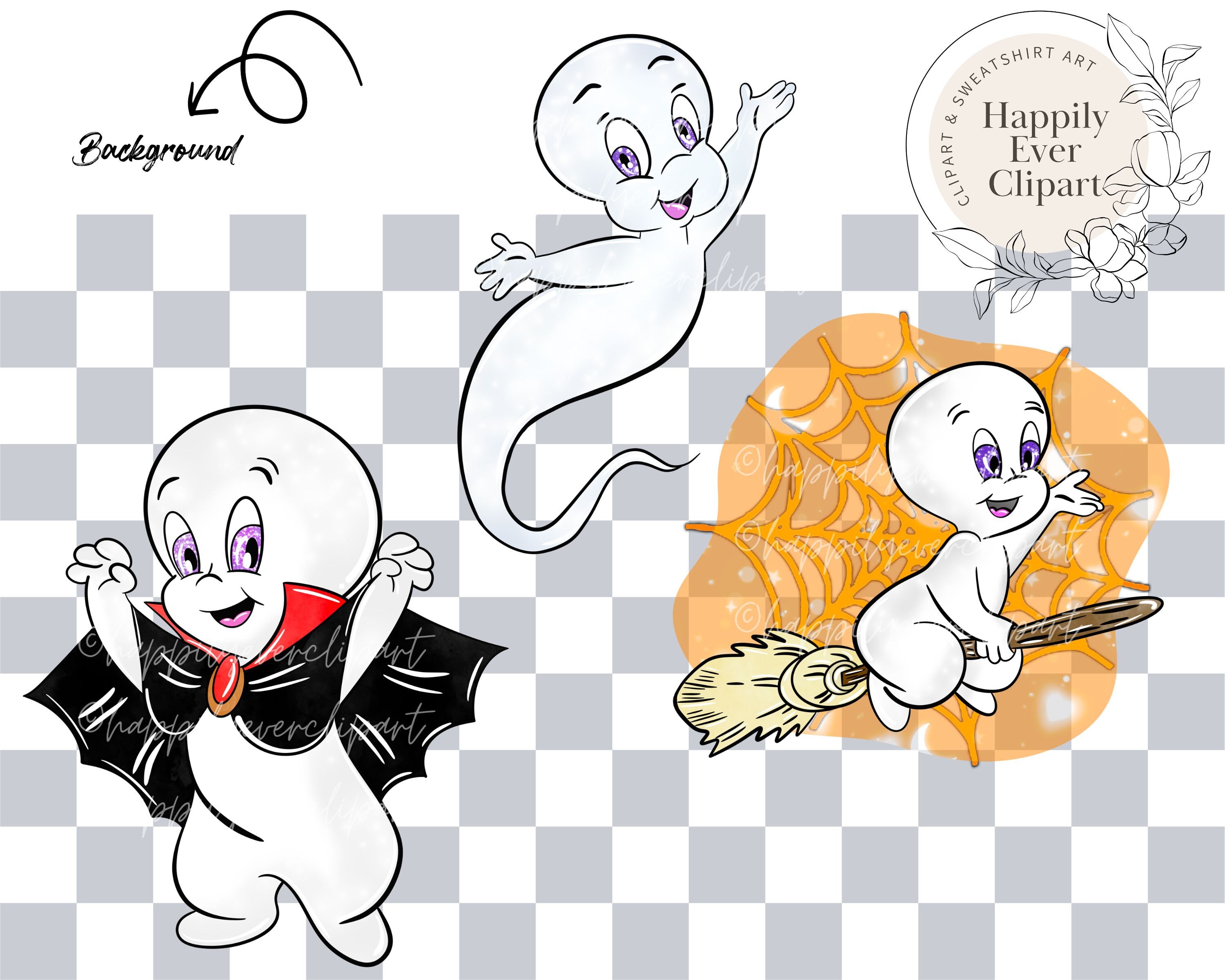 Watercolour Casper Ghost Clipart Set / Casper Ghost 300 Dpi Digital ...