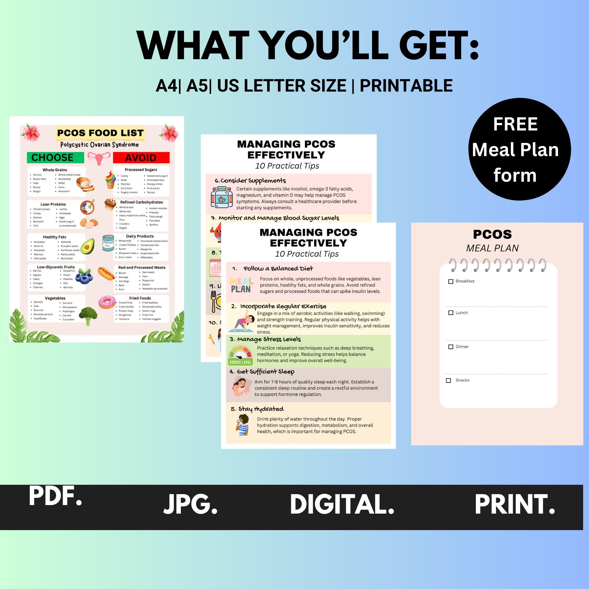 PCOS Diet Food List, Polycystic Ovary Syndrome Meal Plan for Weight ...