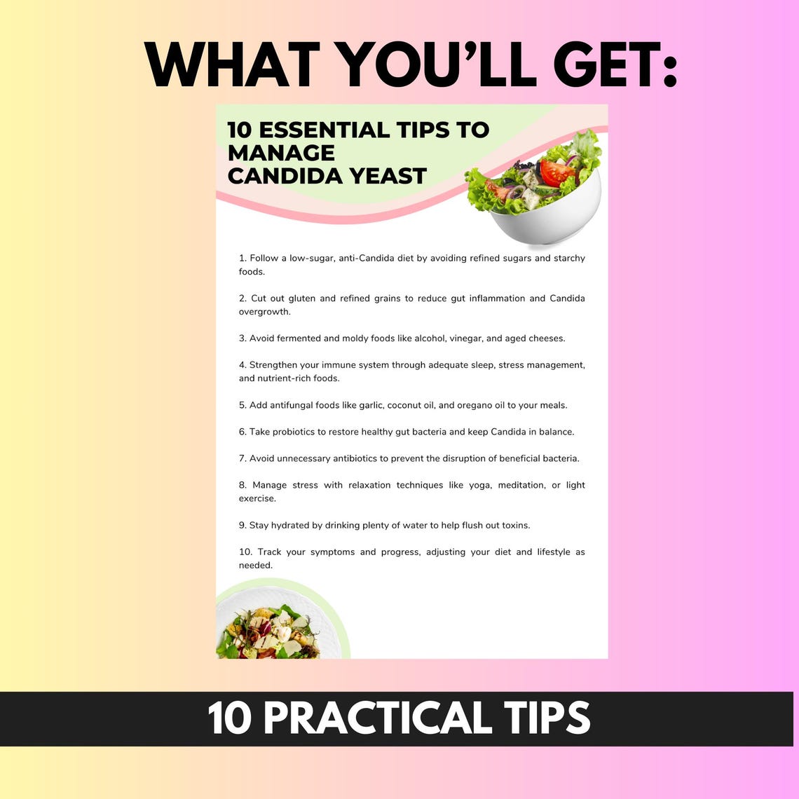 Candida Yeast Diet Food Chart on Low Sugar, Low Carb Diet, Gluten Free ...