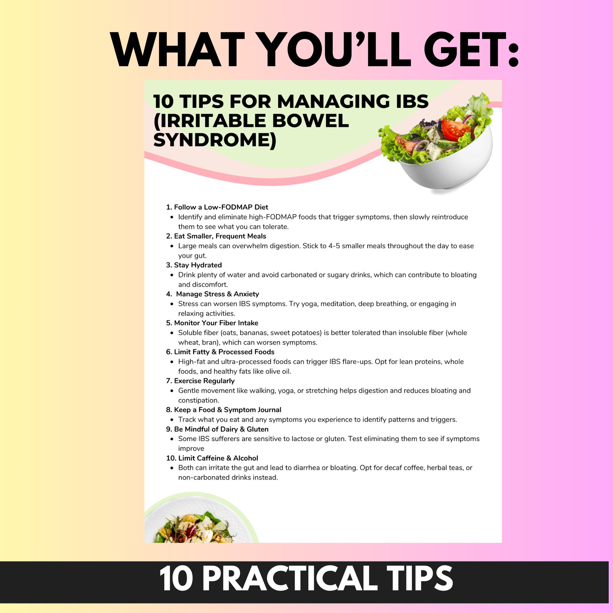 IBS Food Chart With FODMAP for Irritable Bowel Syndrome, Gut Health ...