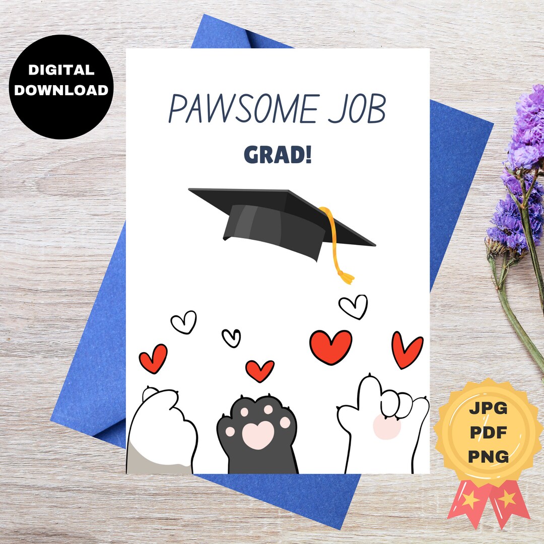 Printable Graduation Cards Instant Download, Funny Graduation Greeting ...