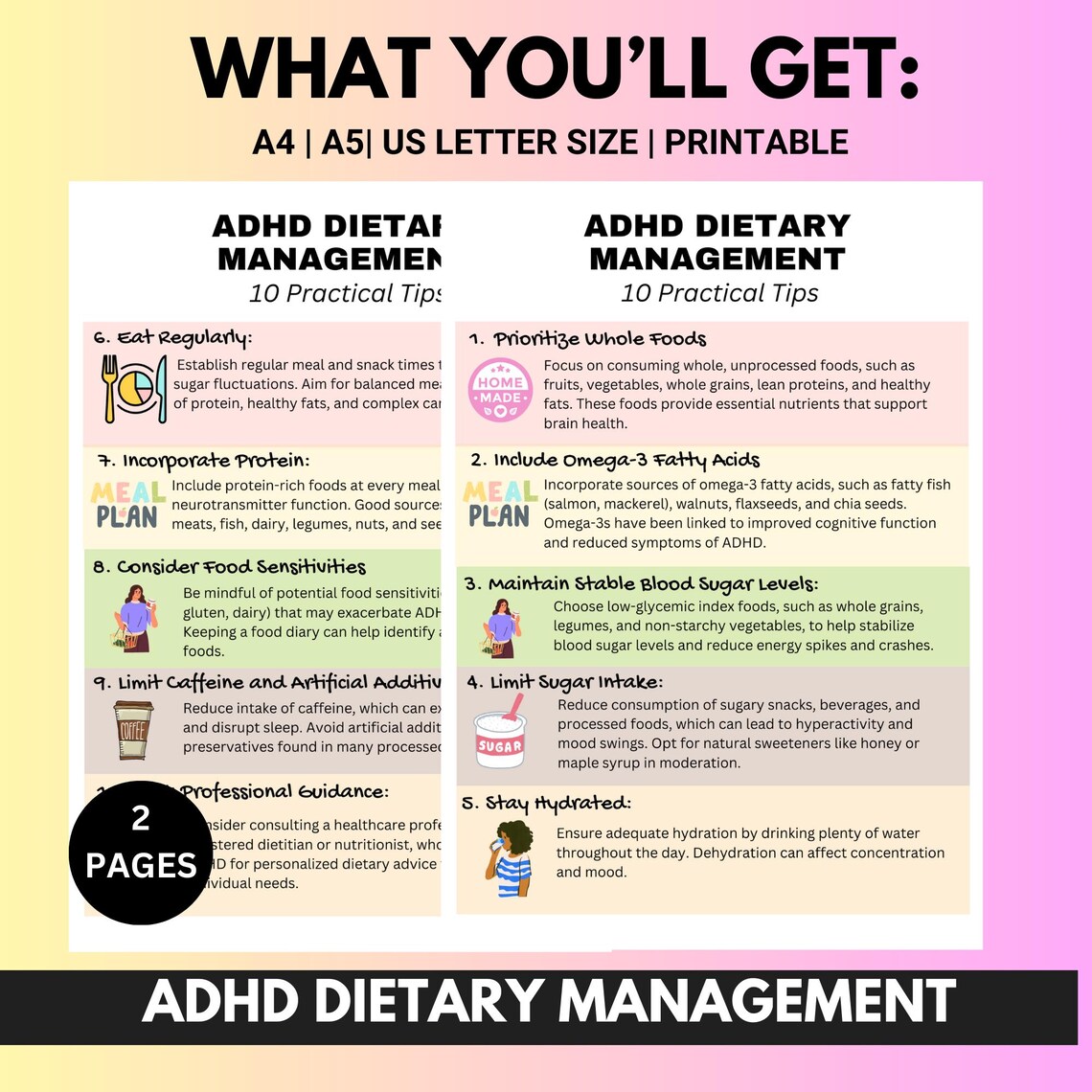 ADHD Diet Food List, Attention Deficit Hyperactivity Disorder Meal Plan ...