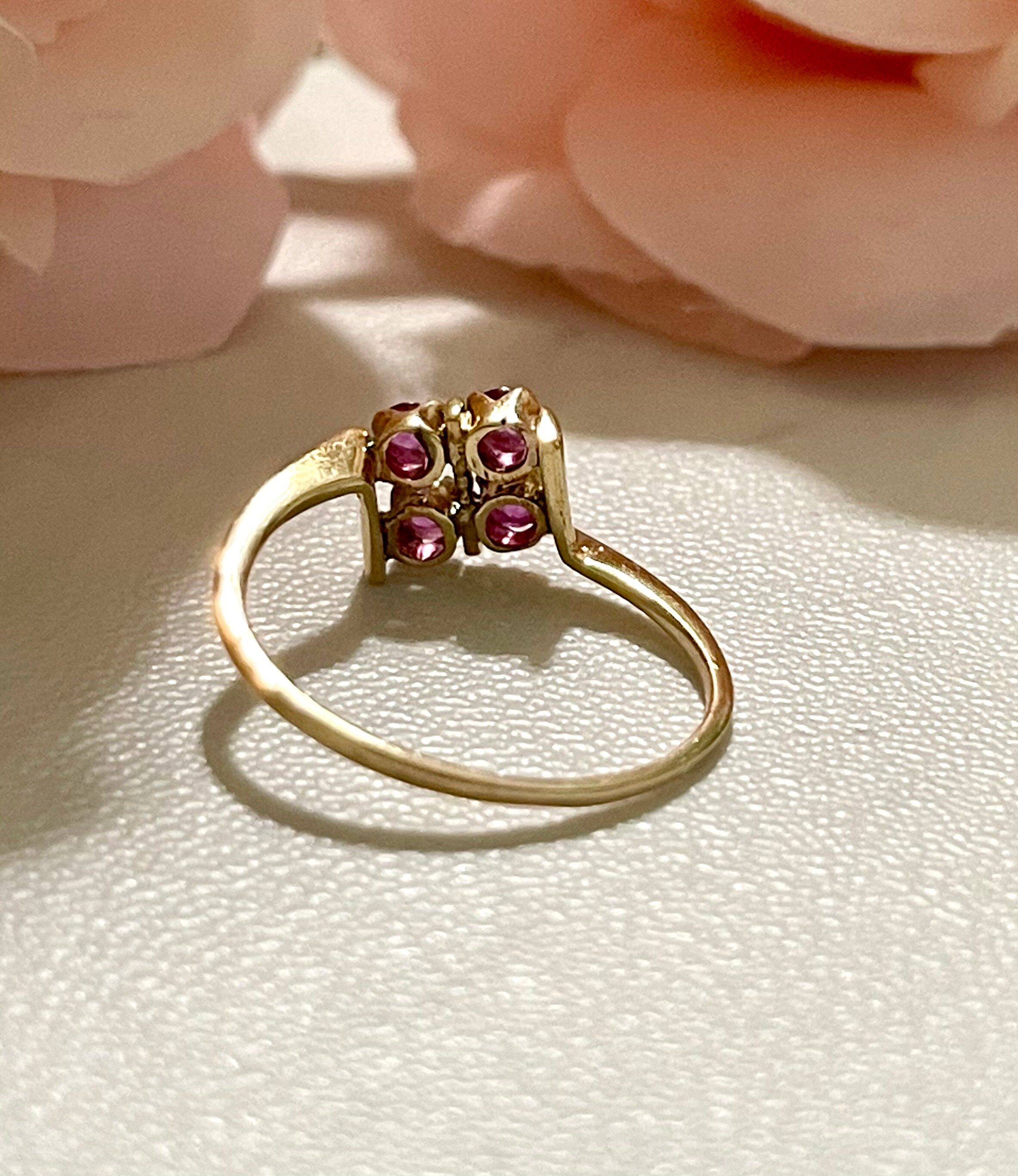Antique Ruby Ring 14k Rose Gold Art Deco Ruby Ring - Etsy