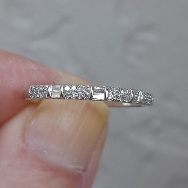 Baguette Wedding Band - Etsy