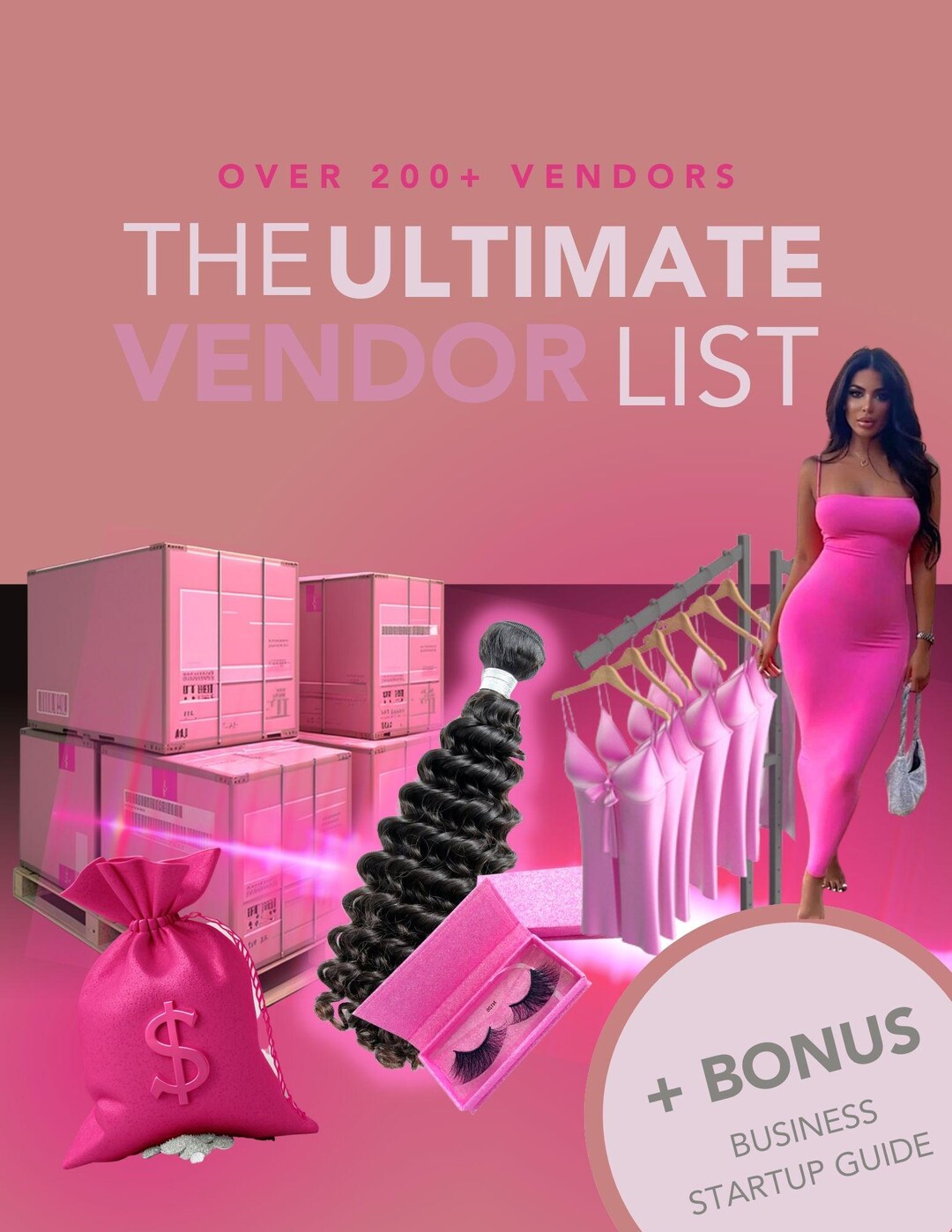 The Ultimate Vendors List, Hair, Lashes, Styling Tools, Ebook Template, Beauty, Digital Product ...