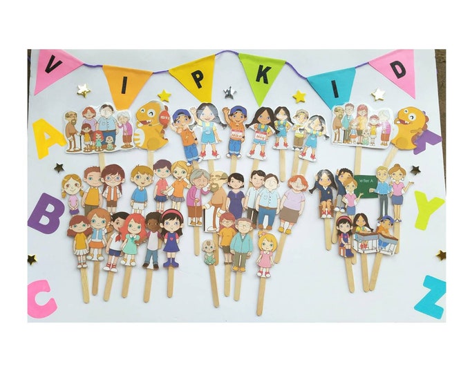 VIPKID Teaching Props Laminated Main Character Props - Etsy