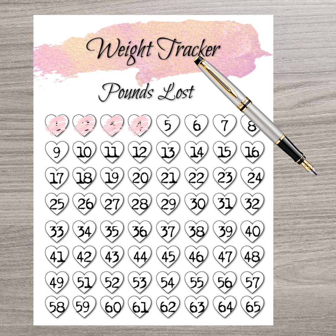 Printable Weight Tracker - Digital Download Goal Weight Tracker - Etsy