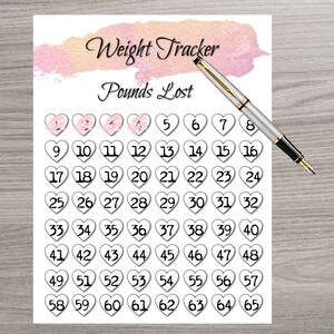 Printable Weight Tracker - Digital Download Goal Weight Tracker - Etsy