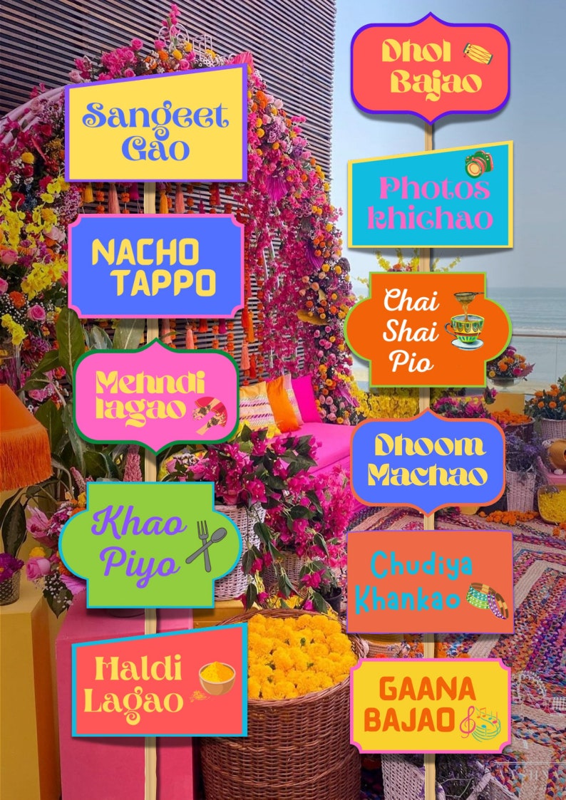 Desi Wedding Decor as Mehendi Decor, Sangeet Decor as Haldi Decoration ...