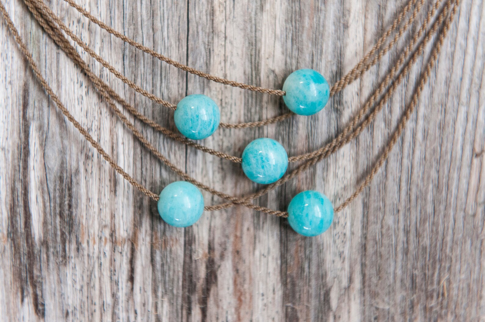 AMAZONITE hand-spun rope necklace / waterproof / kid-proof / | Etsy