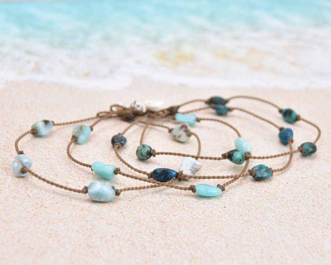 Pebble Princess Anklets / Hand-spun ROPE Collection / Waterproof / Life ...