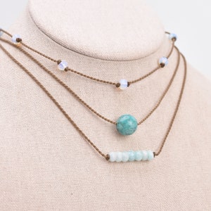 AMAZONITE Hand-spun Rope Necklace / Waterproof / Kid-proof / Life-proof ...