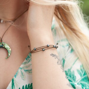 Pearl Riptide Bracelet - Hand-spun ROPE Collection - Waterproof - Tula Blue - One-size-fits-all ...