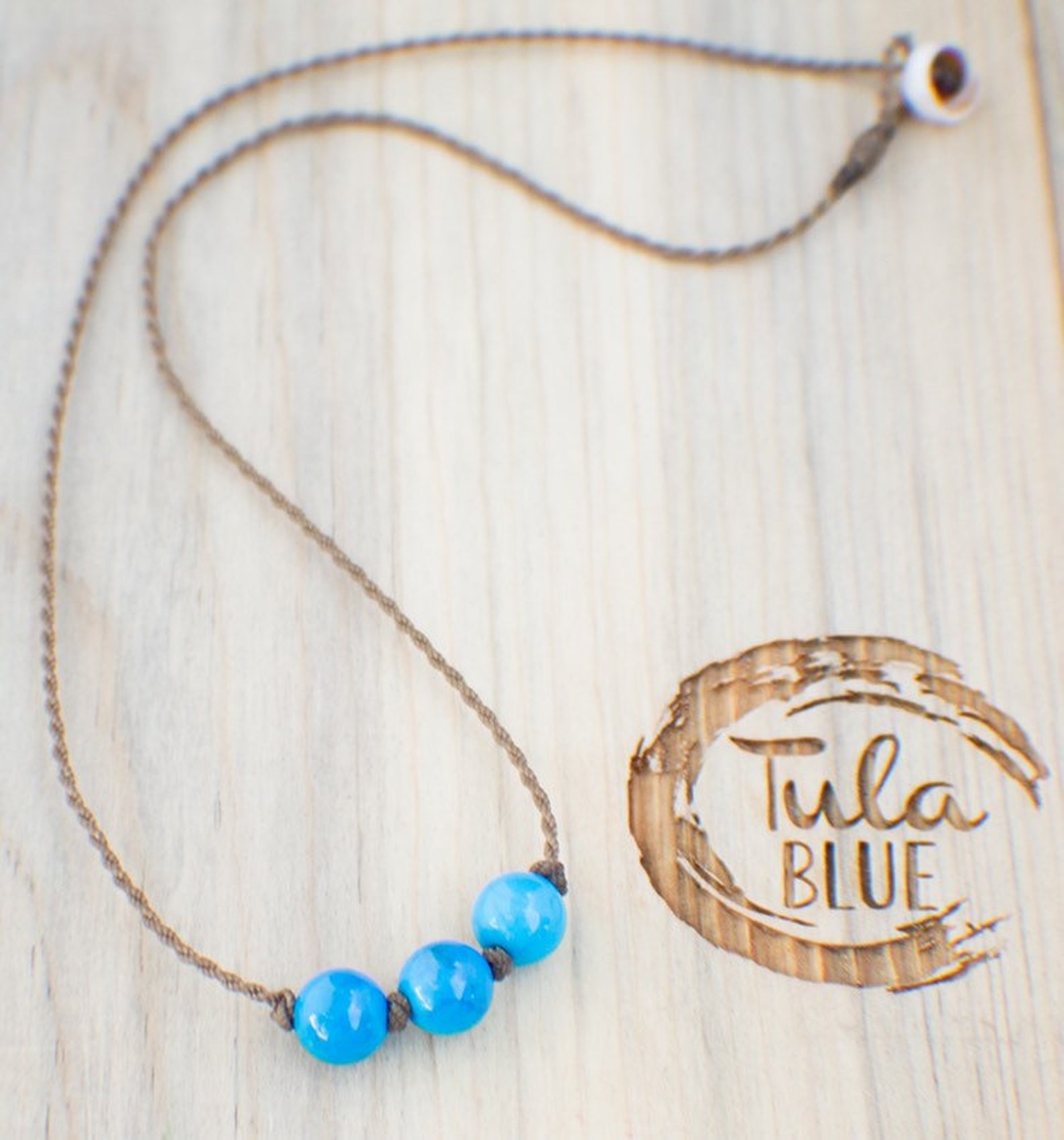 African Turquoise Triple Knotted Necklace / Handspun ROPE | Etsy