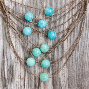 AMAZONITE hand-spun rope necklace / waterproof / kid-proof / | Etsy