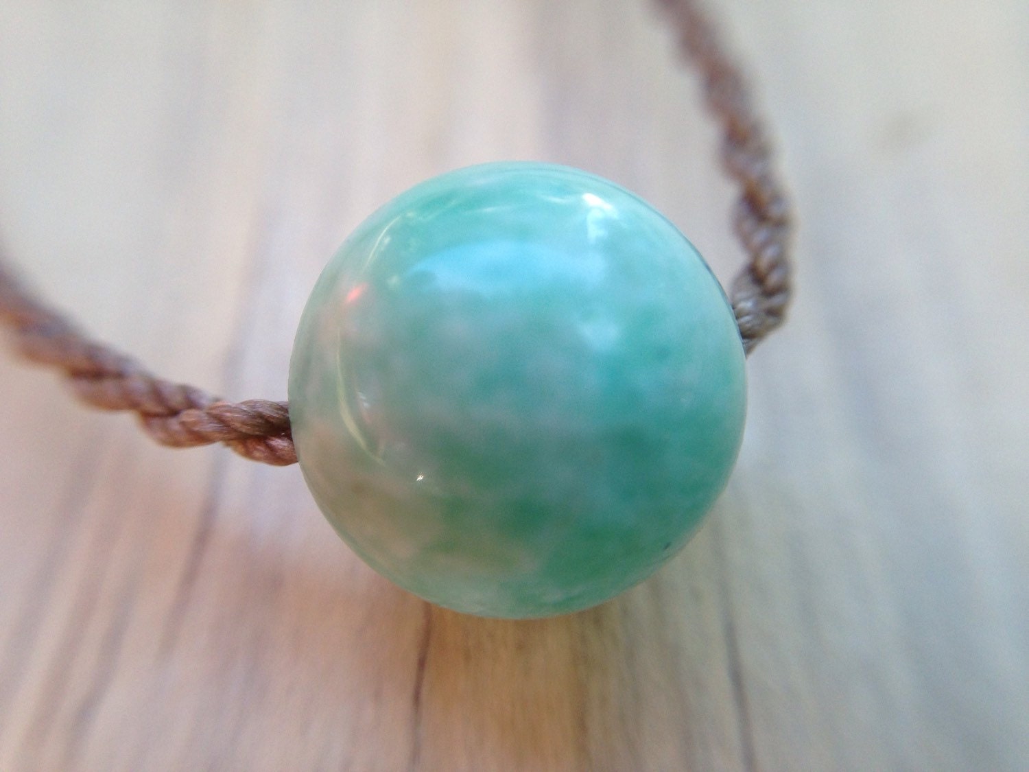 AMAZONITE hand-spun rope necklace / waterproof / kid-proof / | Etsy