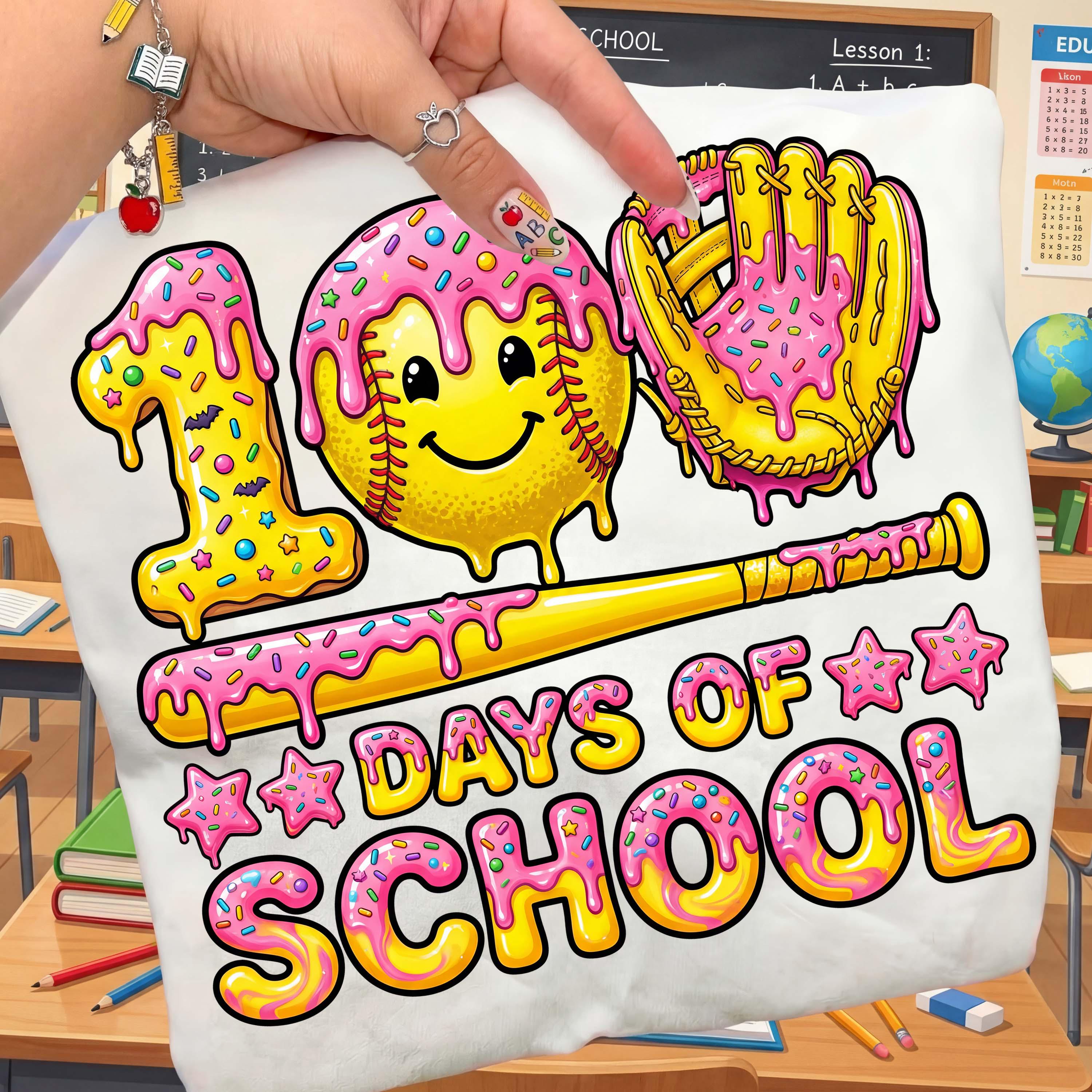 100 Drippy Days of School Png, Softball Ice Cream Png, Funny Boys Kids ...