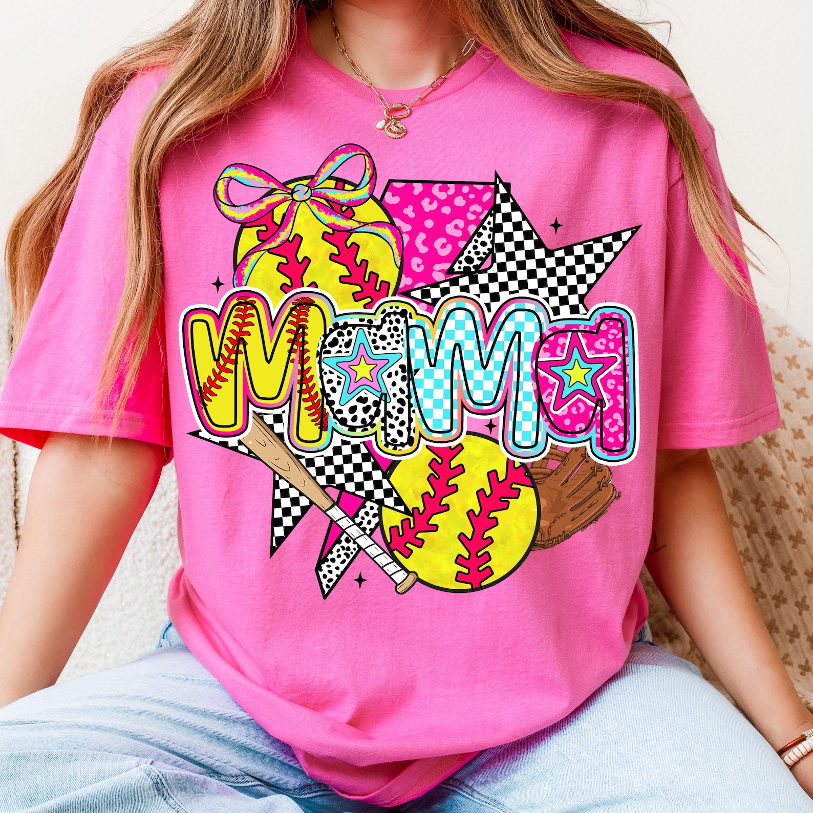 Softball Mama Png, Brushstroke Softball Coquette Png, Preppy Softball ...