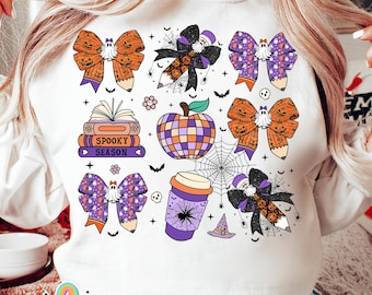 Halloween Teacher Pencil Png, Halloween Coquette Bow Png, Halloween Png ...