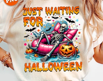 Just Waiting for Halloween PNG, Funny Halloween Png, Spooky Summer ...