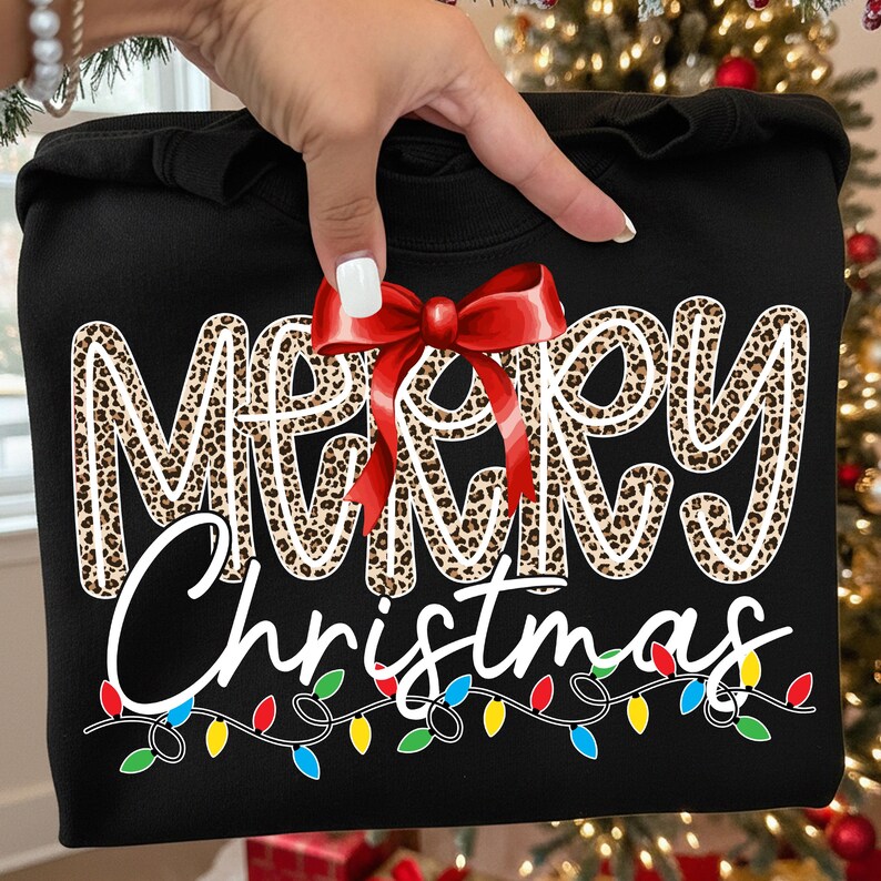 Leopard Merry Christmas Png, Leopard Christmas Png, Coquette Xmas Png ...