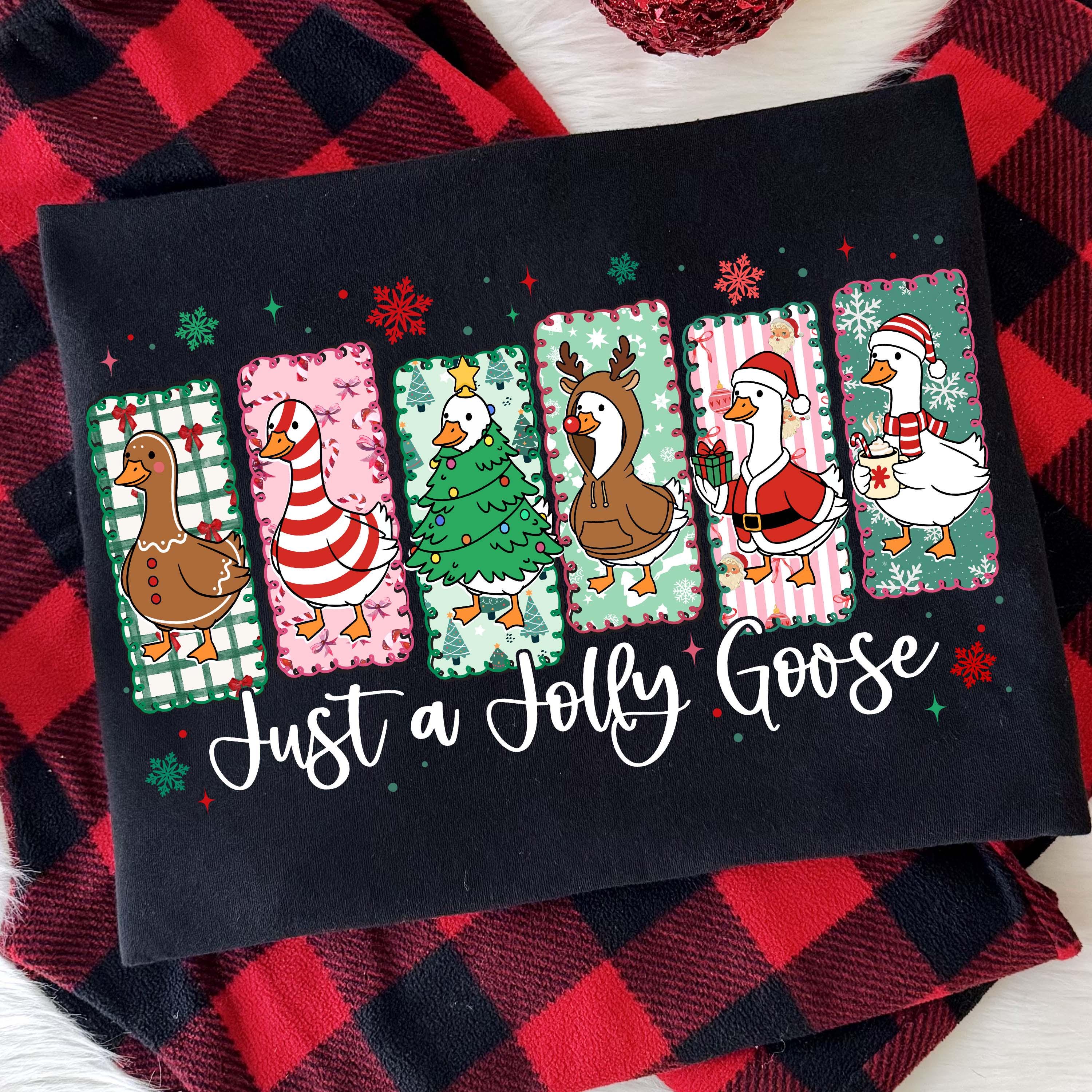 Just a Jolly Goose PNG, Funny Christmas Geese Sublimation, Santa Goose ...