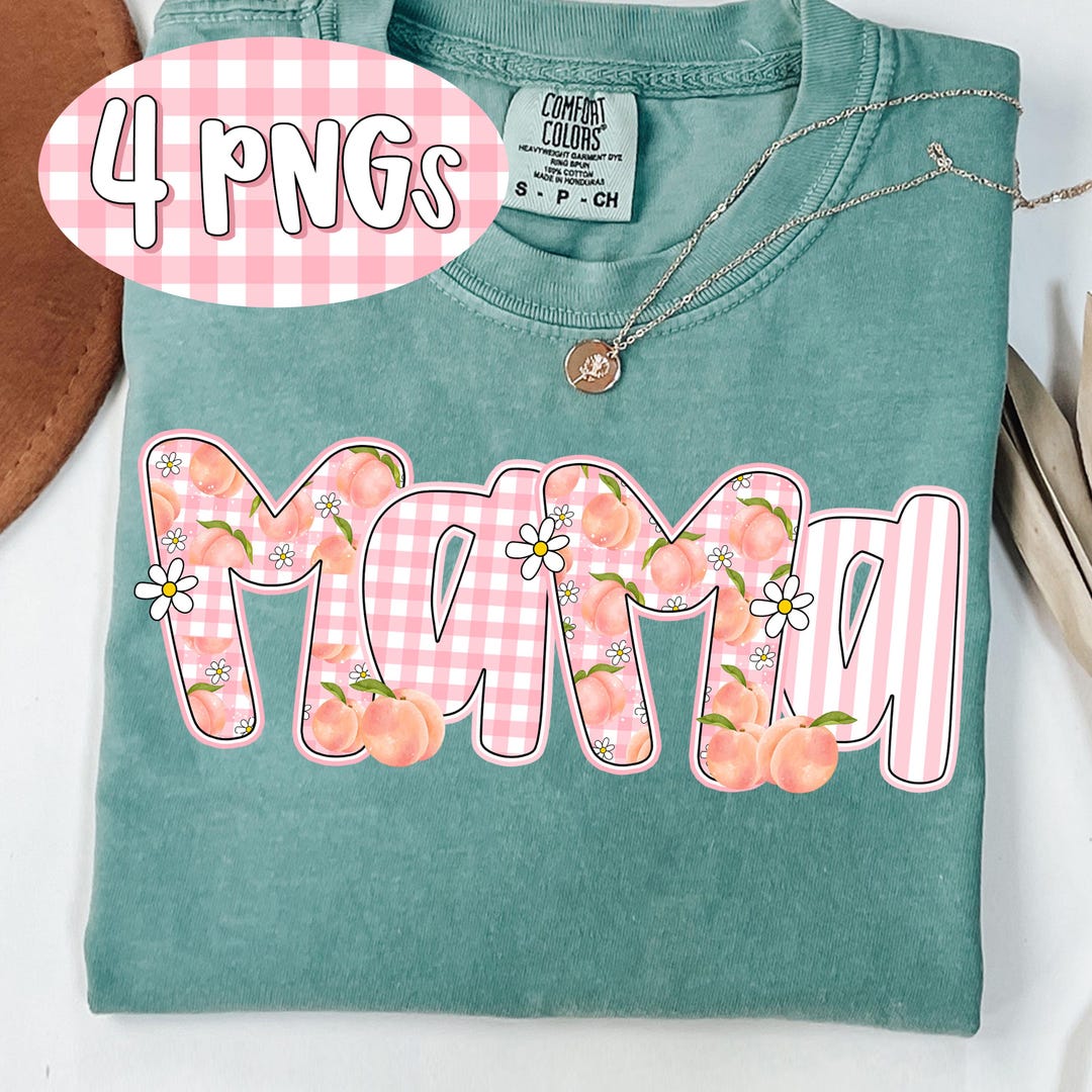 Preppy Mama Peach Png, Cute Peach Floral Mama Png, Summer Mama Png ...