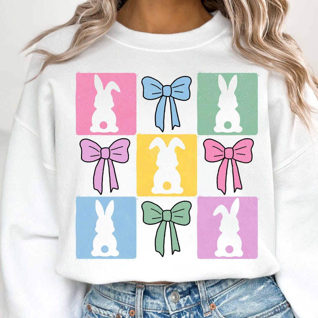 Retro Checkered Easter Coquette Png, Easter Bunny Png, Easter Png ...