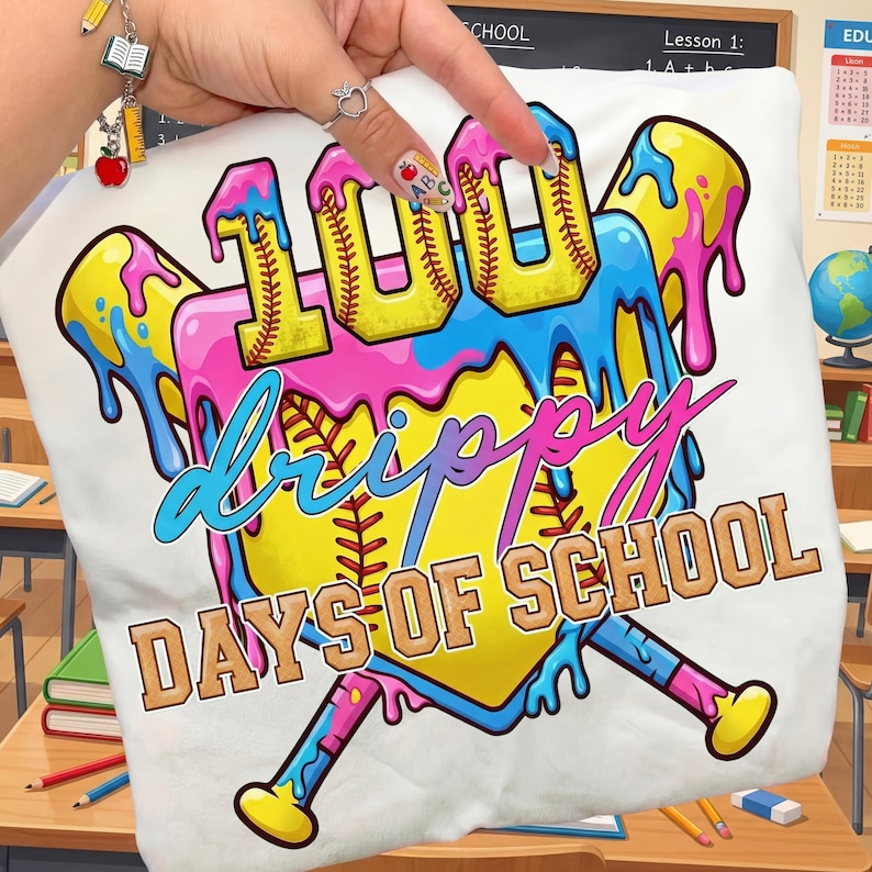 100 Drippy Days of School Png, Softball Ice Cream Png, Funny Boys Kids ...